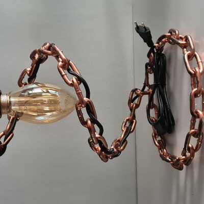 Industrial Lamp Handmade Chain Lamp With Bulb. Office, Living Room ...