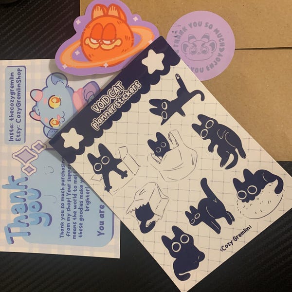 Void Cat Sticker Sheet Glossy Laminate 4.5 X 6 Inches - Etsy