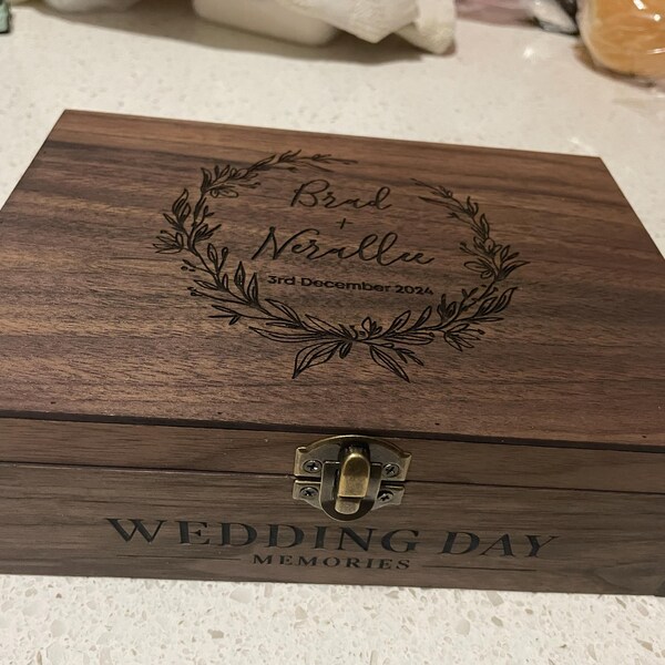 Custom Personalized Wooden Memory Keepsake Box - Valentine Gift Box for ...