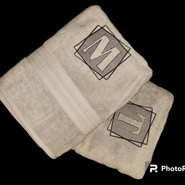 Embossed Monogram Terry Towel Machine Embroidery Designs A-Z in ...