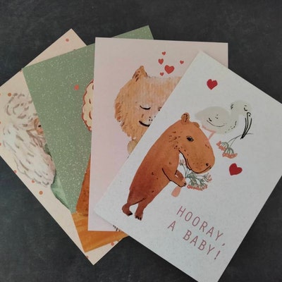 Mini Birthday Greeting Cards Set Limited Edition Tiny Happy - Etsy