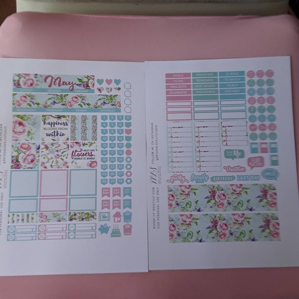 Happy Planner May Monthly Kit, May Happy Planner Printable Stickers ...