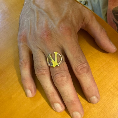 Sterling Silver Ring Anarchy Punk Symbol in Circle UK - Etsy