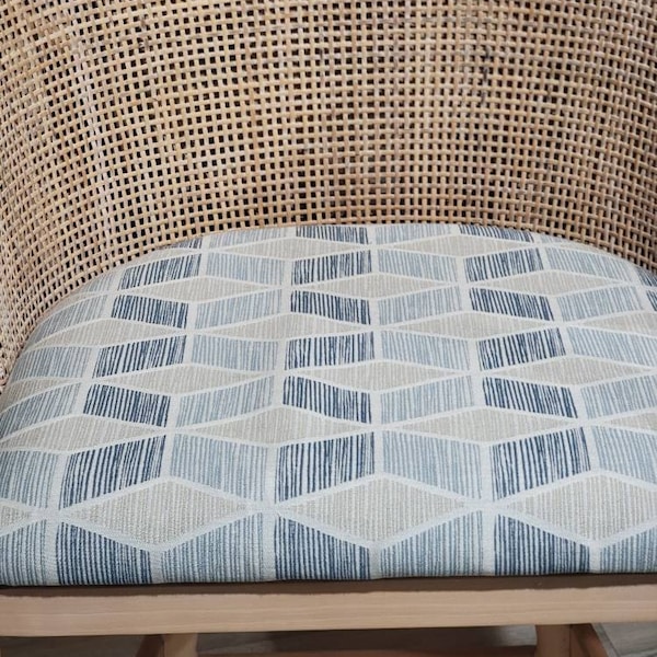 Modified Squares Light Blue, off White, Gray Woven Crypton Coated ...