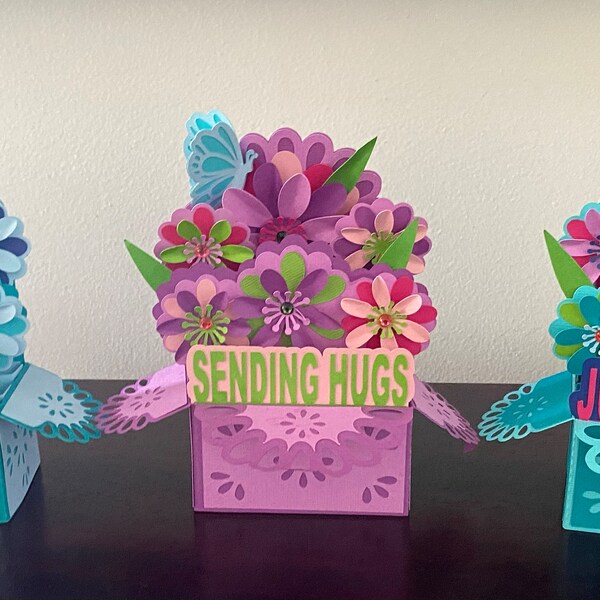 Sunshine Bouquet Card in A Box 3D SVG - Etsy