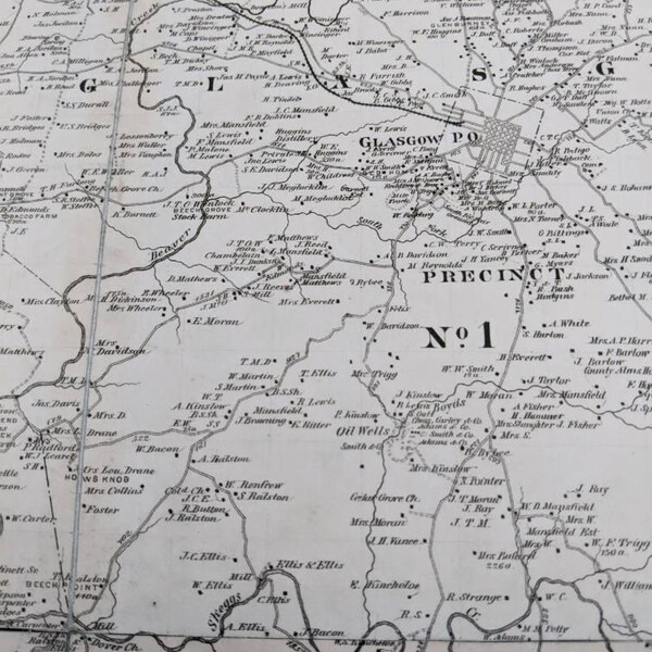 1879 Map of Barren County Kentucky Glasgow - Etsy