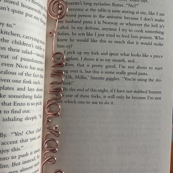 Personalized Wire Bookmark: Fuchsia Custom Name Bookmark, Stocking ...