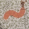 Cute Worm Keychain 3 in Single-sided Kawaii Charm Frosted Pink Acrylic ...
