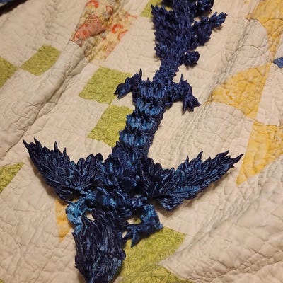 3D Printed Phoenix Fire Pyro Dragon, Articulated Dragon Figurine ...