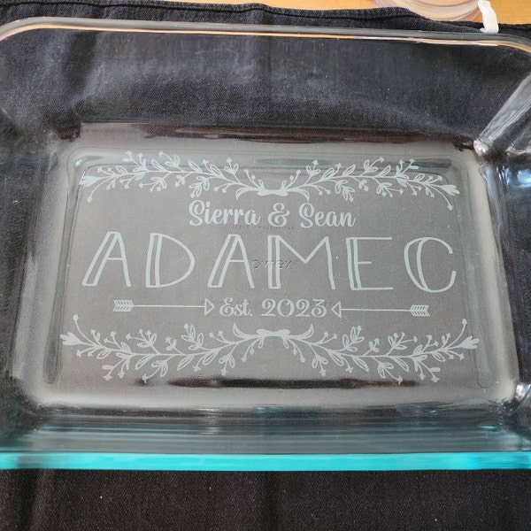 Personalized Casserole Dish Pyrex Baking Dish Engraved Name Present ...