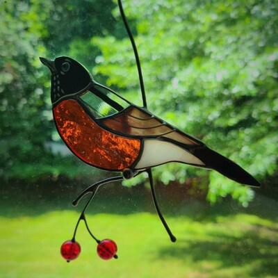 Bird Artwork Stained Glass Window Hangings Mothers Day Gift American ...