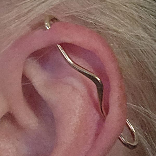 Smooth Abstract Industrial Ear Bar, Seamless Industrial Piercing ...