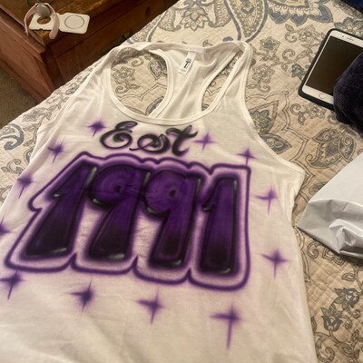 Airbrush Est Year Design - Etsy