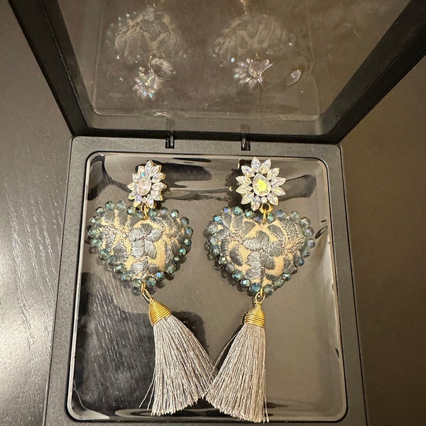 Moulin Rouge Fringe Sequin Sprinkled Drop Flower Heart Embroidered ...