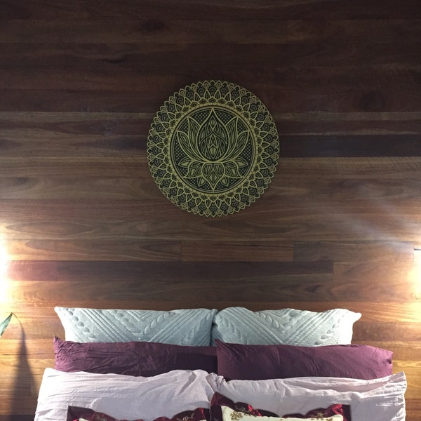 Lotus Flower Wooden Mandala Wall Art, Spiritual Decor With 7 Chakra ...