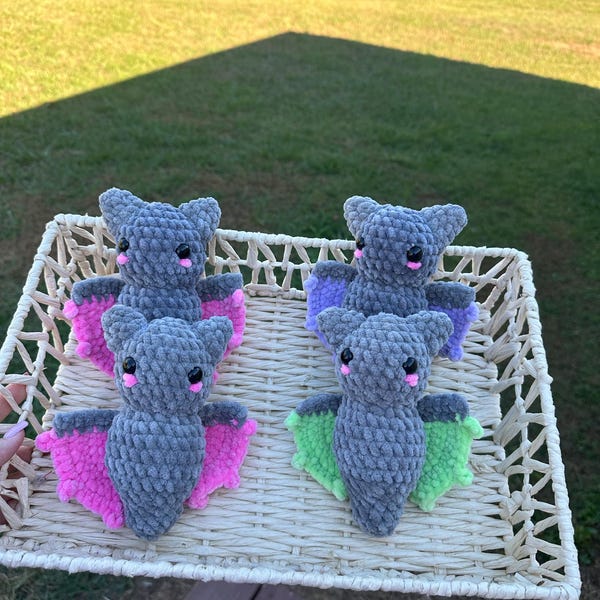 Crochet Amigurumi Small Bat Pattern Crochetgrove, Crochet Bat, Small ...