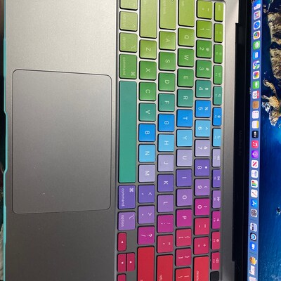 Vibrant Rainbow Mosaic Keys Sticker for MacBook Keyboard Colorful ...
