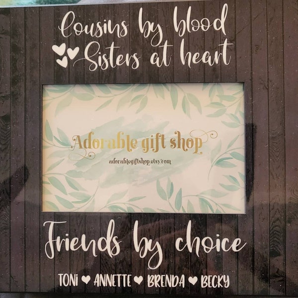 Personalized Cousins Picture Frame / Cousins Gift / Cousins by Blood ...