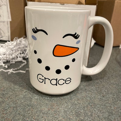 Secret Santa Gift, Snowman Face Mug, Personalized Hot Chocolate Mugs ...