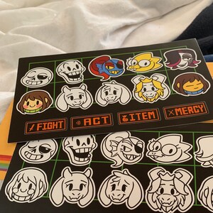 Undertale Sticker Sheet - Etsy
