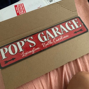 Father's Day Gift Pop's Garage Sign City and State | Etsy