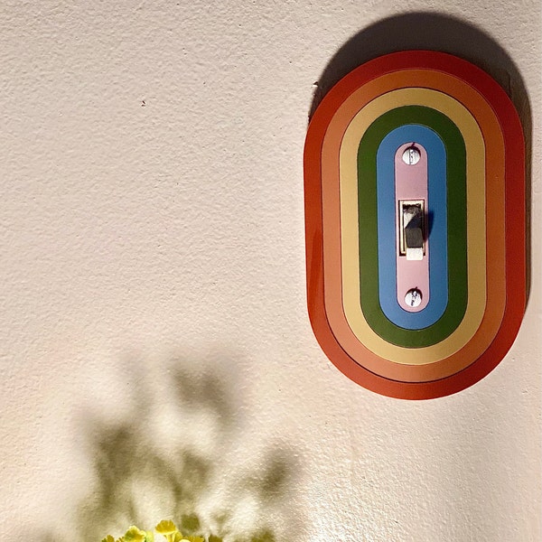 Oval Rainbow Light Switch Plate Cover - Multiple Options - Etsy