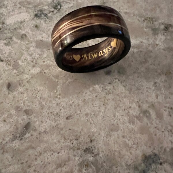 Add a Custom Gilded Ring Inscription, Your Message in Gold, White Gold ...