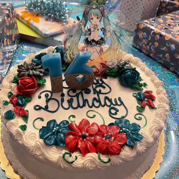 Miku Acrylic Stand Hatsune Miku Cake Topping - Etsy