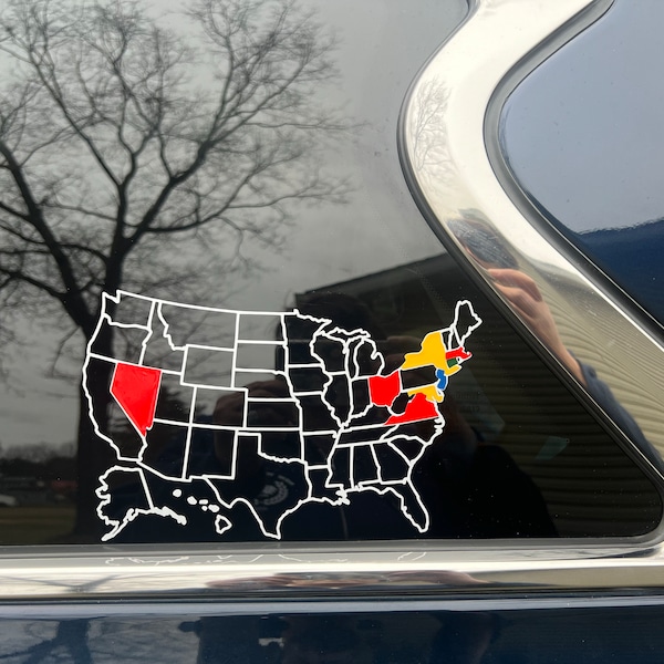 Mini USA Decal Map Tracker - US Decal, Motorcycle Tracking Decal, Mini ...