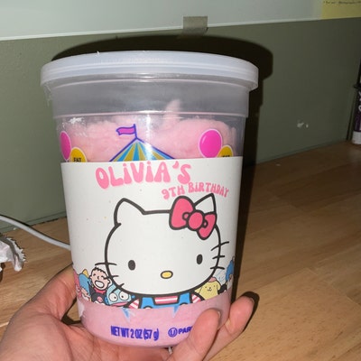 2oz Cotton Candy Tub Label Template, Cotton Candy Tub Wrapper Template ...