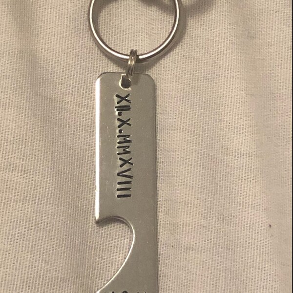 Roman Numeral Keychains, Engraved Keychains, Couples Keychain, His and ...