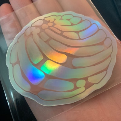 Concha Holographic Vinyl Sticker Vanilla Concha Sticker, Pan Dulce ...