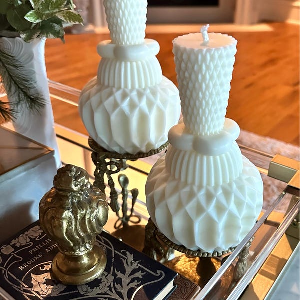 Large Decorative Ribbed Pillar Candle for All Occasions Perfect for ...