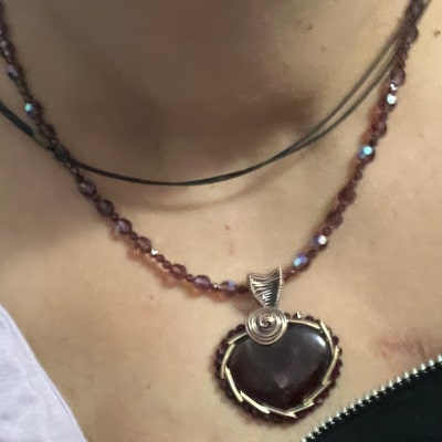 Red Flash Labradorite Gemstone Pendant Copper Wire Wrapped Pendant ...