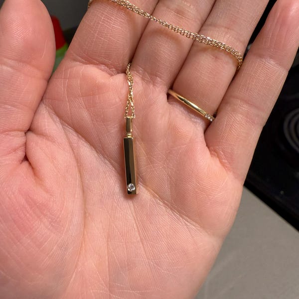 14K Solid Gold Cremation Urn Sun Necklace, Personalized Gold Urn ...