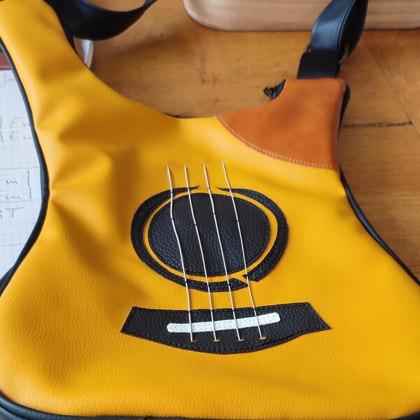Unique Black Purse, Guitar Shaped Handbags Faux Leather, Handmade ...