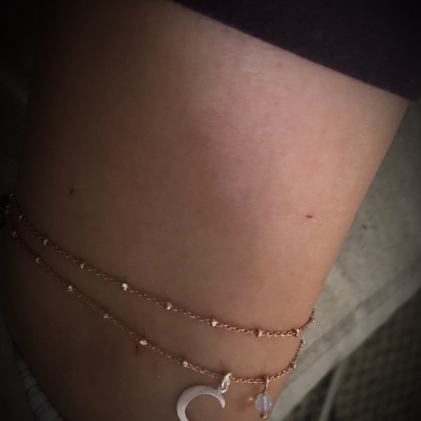 Rose Gold Moon Anklet, Anklet, Rose Gold Anklets for Women, Rose Gold Ankle Bracelet for Women ...