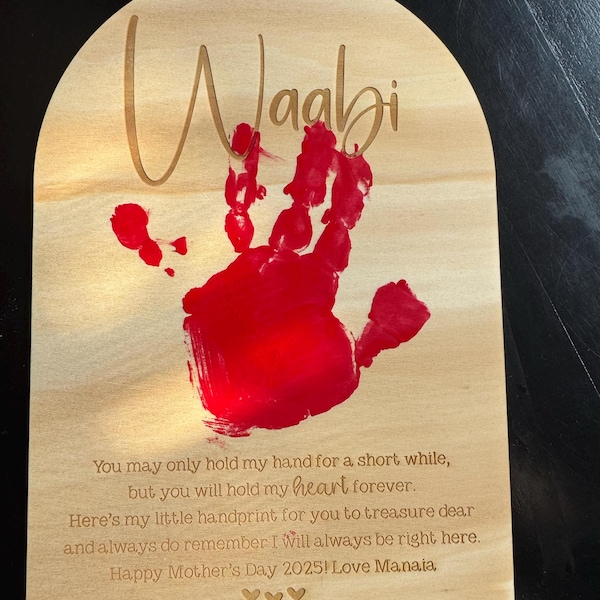 Personalised Hand Print Plaque for Mothers Day, Mothers Day Gift for ...