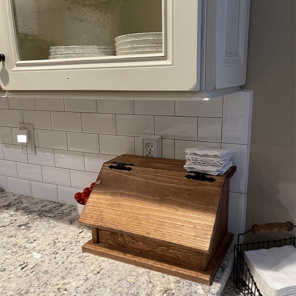 Farmhouse Box, Farmhouse Storage Box, Rustic Wood Box, Bread Box ...