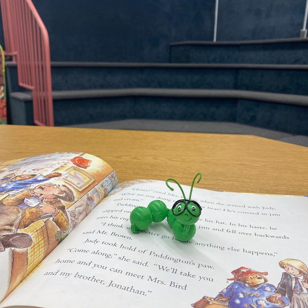 Handmade Wooden Book Worm; Bookworm;large and Small Book Worm Decor ...