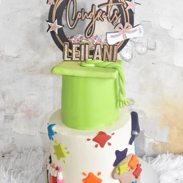 Custom Graduation Shaker Cake Topper: Personalized Party Decor - Etsy