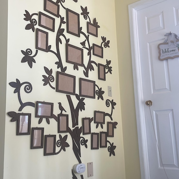 Wooden Family Tree With 20 Picture Frames (8.2х6.1 Feet/250х190 Cm ...
