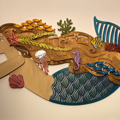 3D Mermaid Layered Glowforge Laser Cut File-digital Instant Download - Etsy