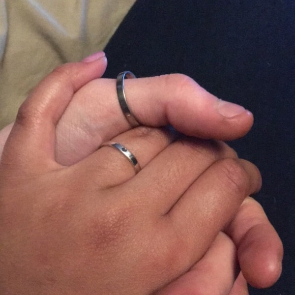 Promise Ring Set 3mm & 4mm, His and Hers Promise Rings, Matching Couple ...