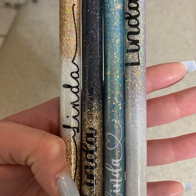 Personalized Glitter Gel Pen, Custom Epoxy Glitter Pen, Custom Gel Pen ...