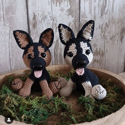 Crochet Pattern Dog German Shepherd, Amigurumi Crochet Dog Pattern ...