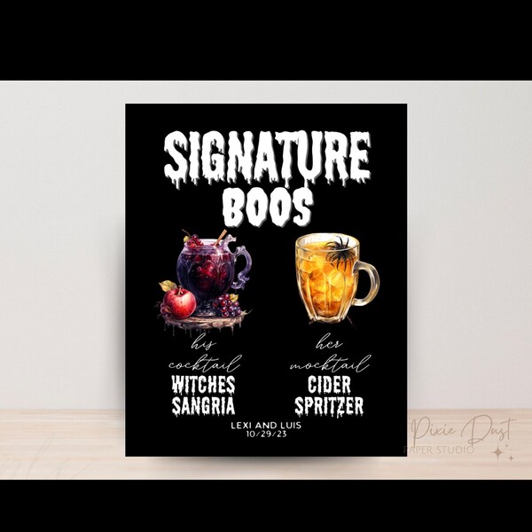 Transfusion Signature Cocktail Drink Bar Sign, Editable Template ...