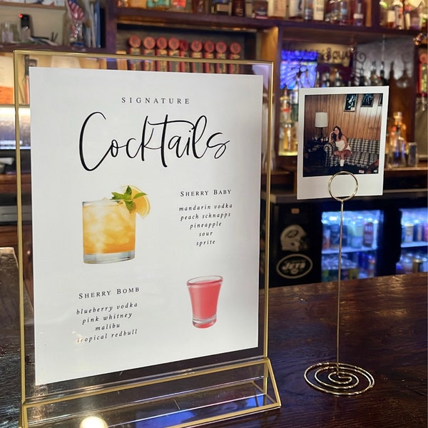 Printable Signature Cocktails Sign | Editable Signature Cocktails ...