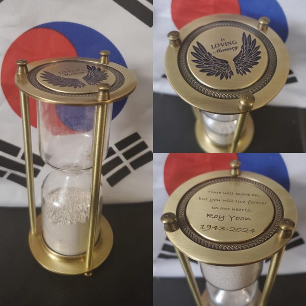 Personalized Hourglass Timer for Human Ashes, Customization Memorial ...
