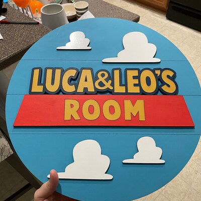 Custom Circle Signs Home Decor Circle Signs Toy Story Circle Name Sign ...
